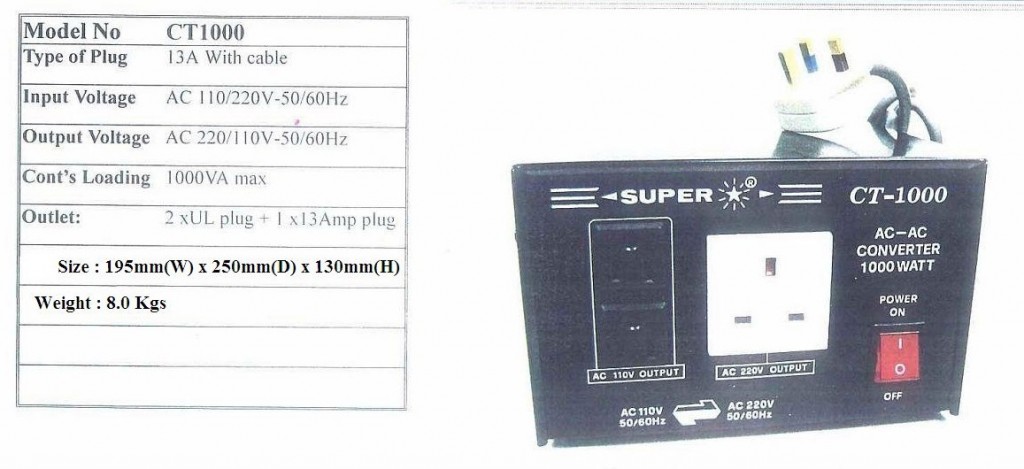 1000W ( CT-1000 ) – 華業電機工程有限公司 WAH YIP ELECTRICAL ENGINEERING CO. LIMITED